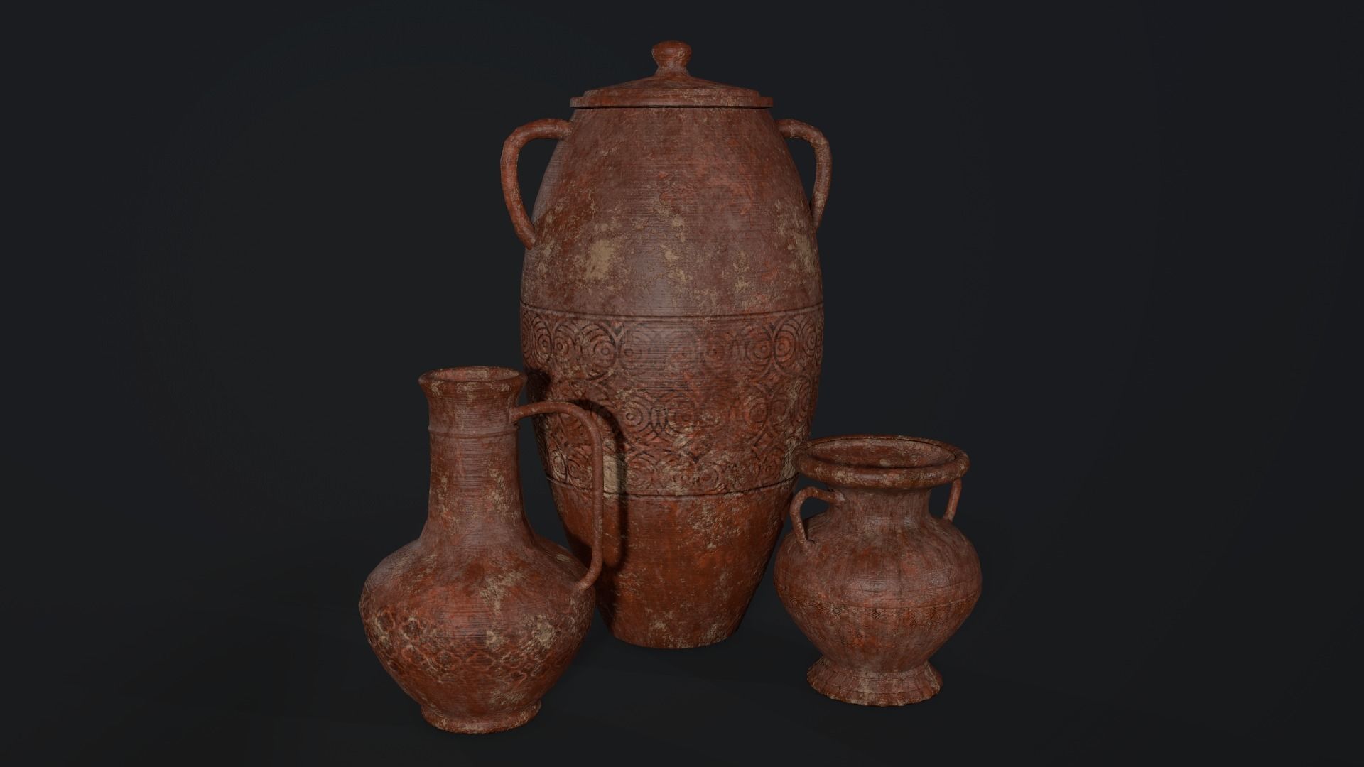 3D model CLAY POT Game Ready Low Poly VR / AR / low-poly | CGTrader