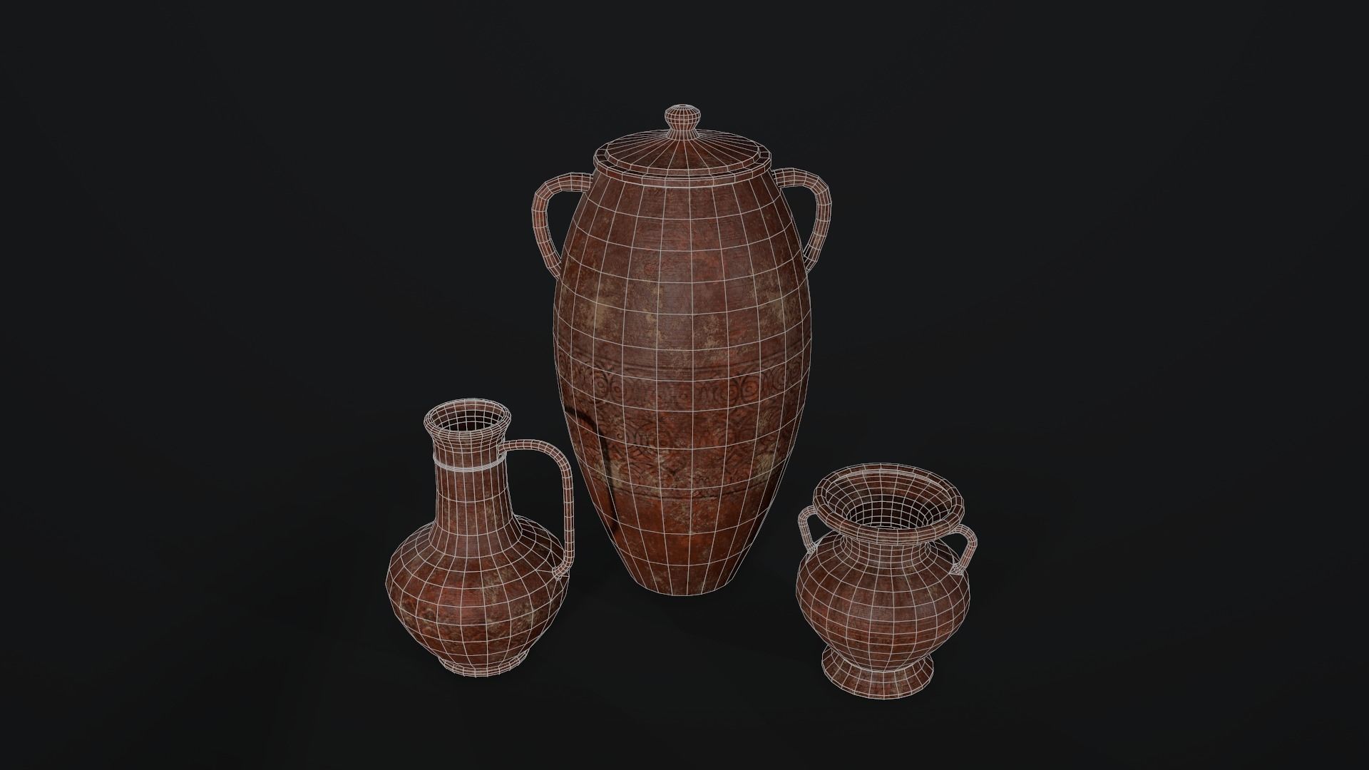 3D model CLAY POT Game Ready Low Poly VR / AR / low-poly | CGTrader