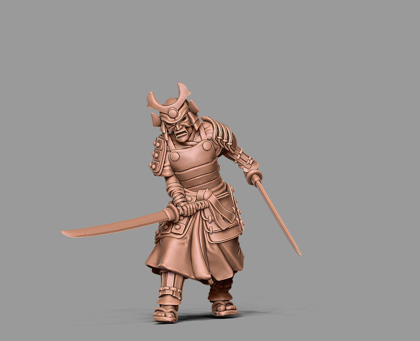 Samurai bundle - 6 miniatures 35mm scale 3D model 3D printable | CGTrader