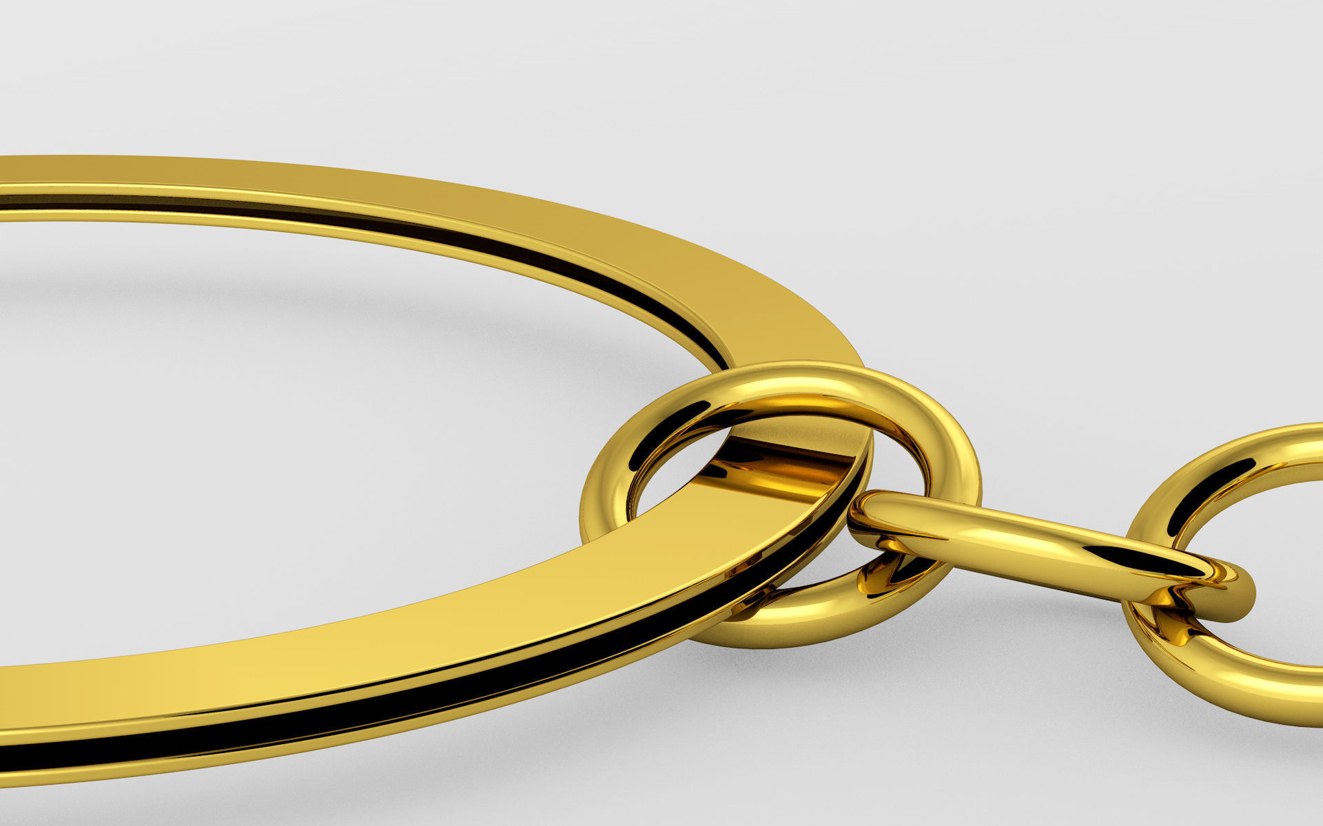 Key Chain Gold 3D model | CGTrader