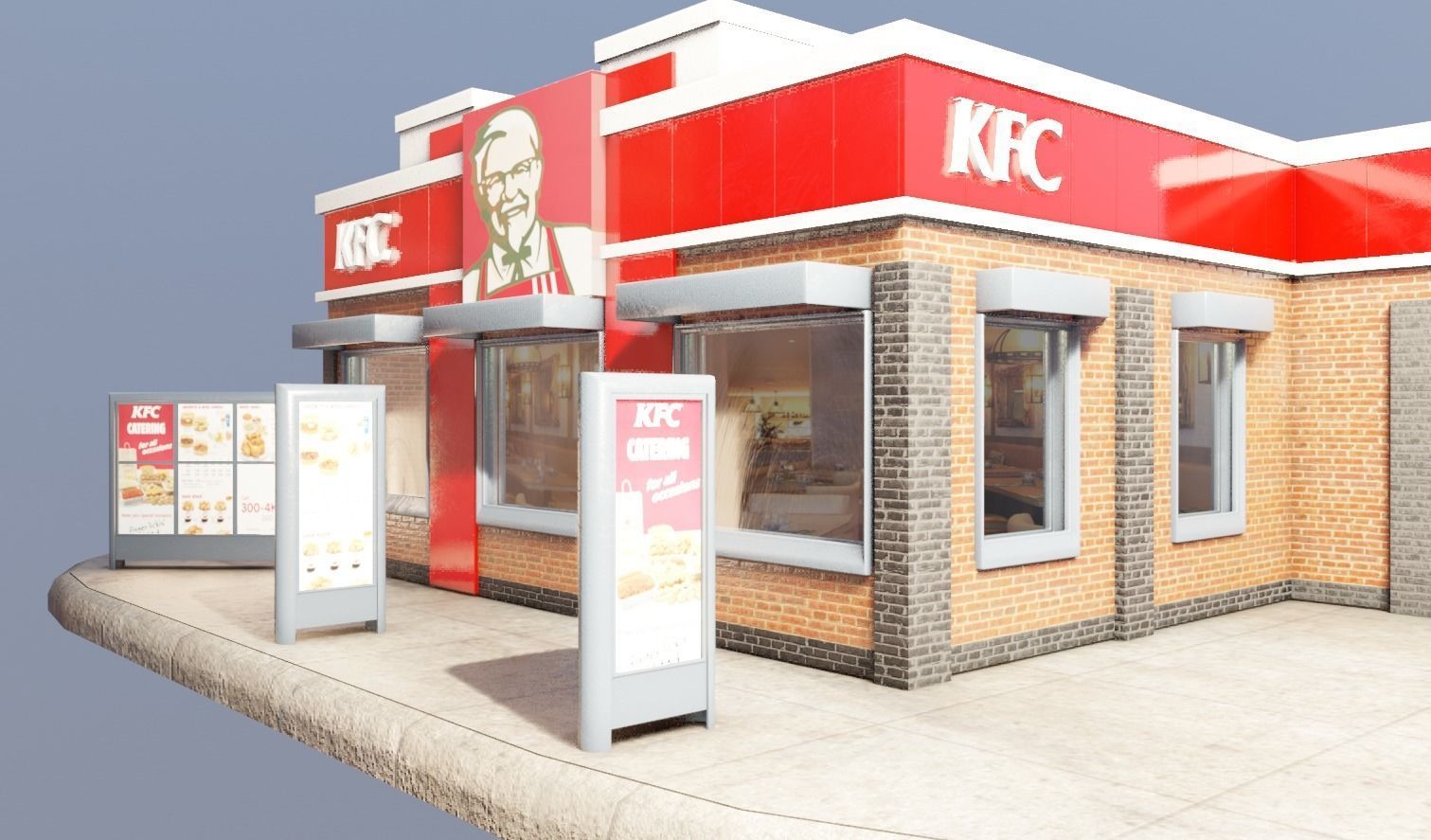 3D model kfc restaurant VR / AR / low-poly | CGTrader