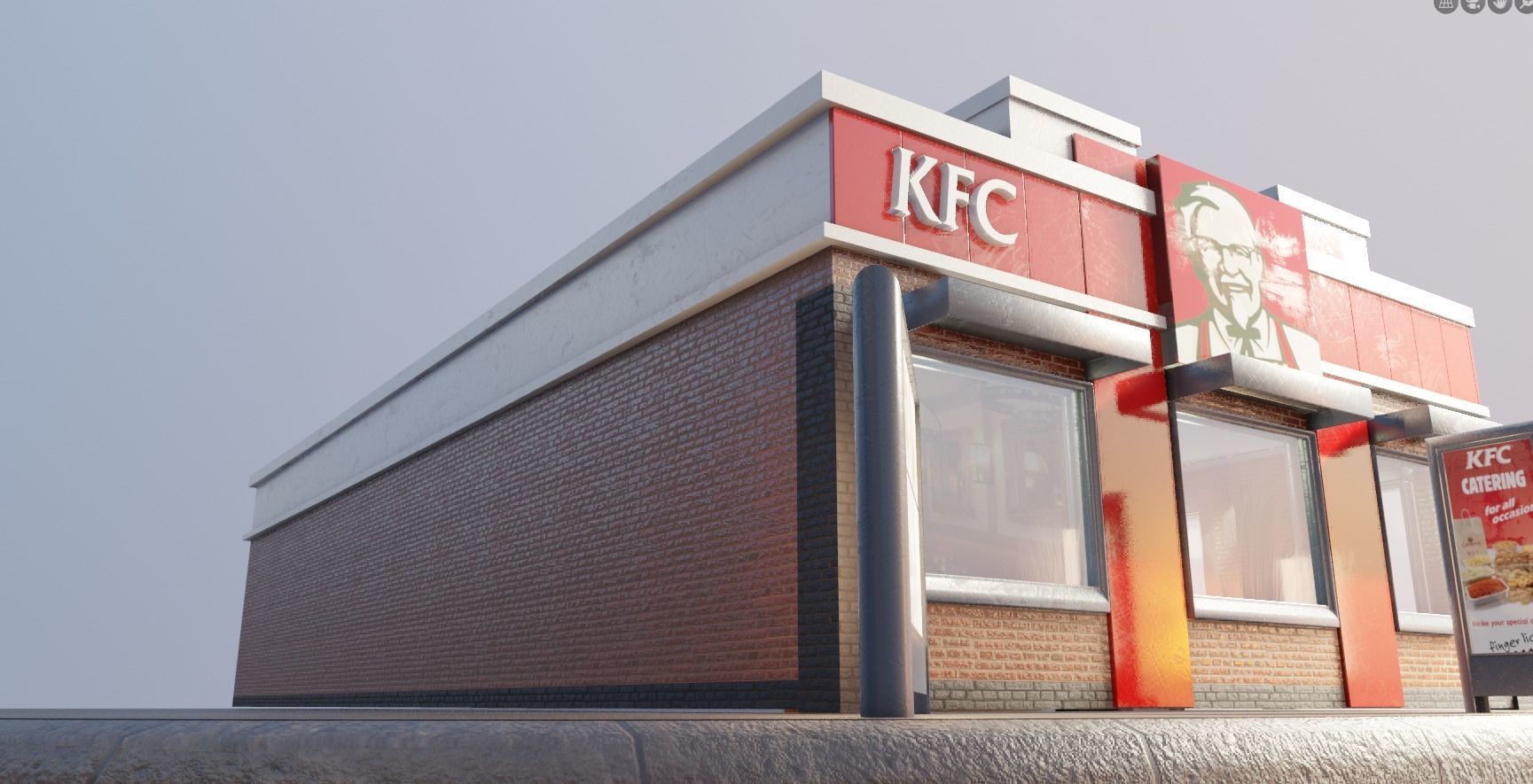 3D model kfc restaurant VR / AR / low-poly | CGTrader