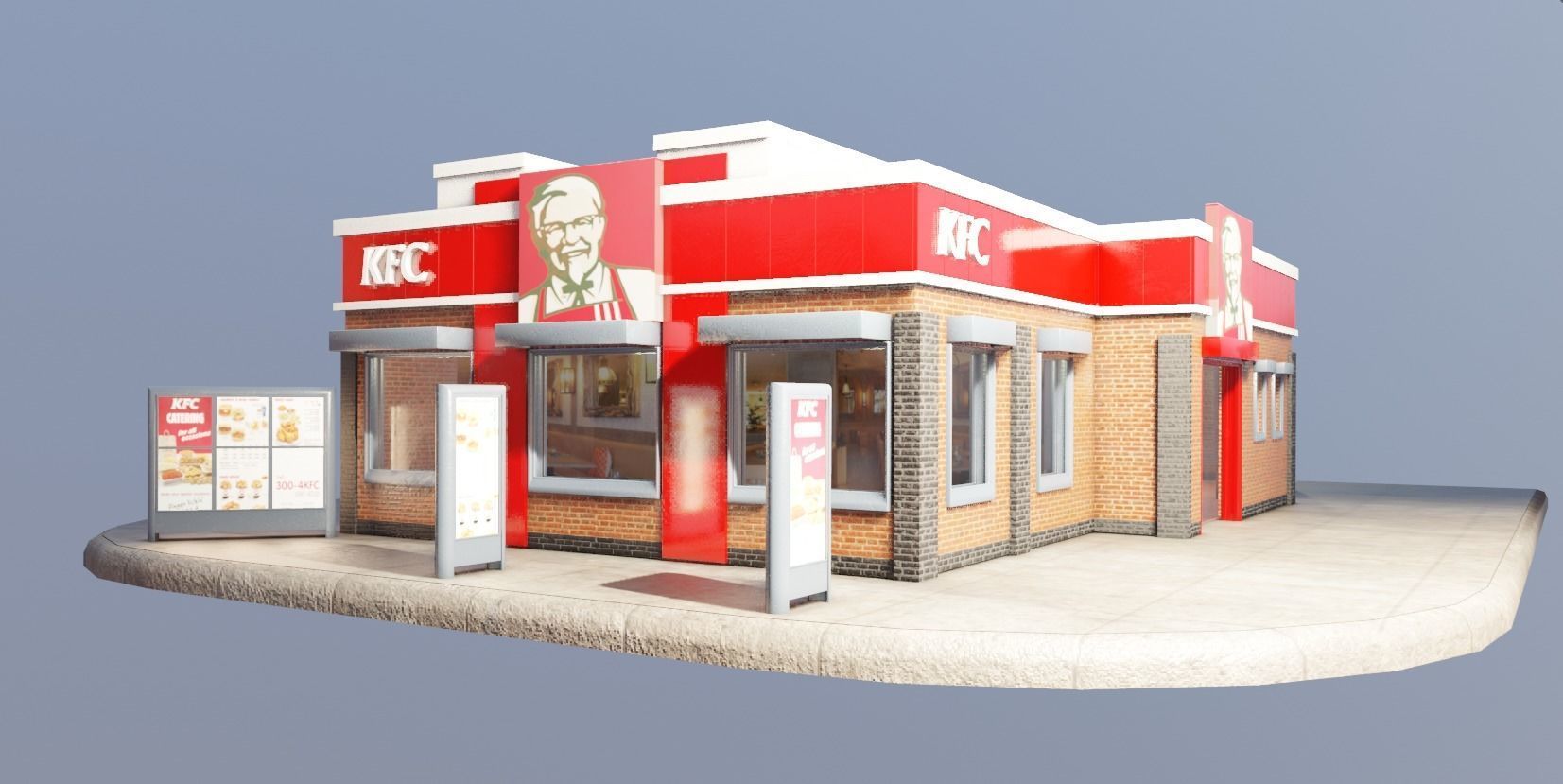 3D model kfc restaurant VR / AR / low-poly | CGTrader