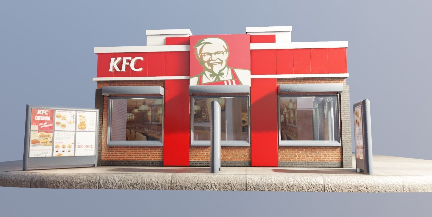 3D model kfc restaurant VR / AR / low-poly | CGTrader