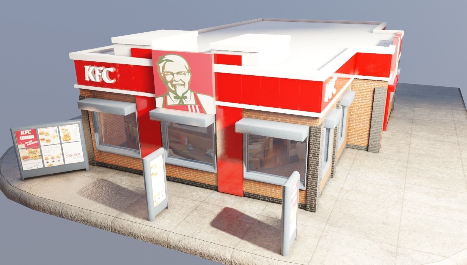 3D model kfc restaurant VR / AR / low-poly | CGTrader