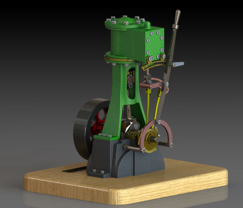 VERTICAL STEAM ENGINE WITH REVERSE GEAR -1830 3D model animated rigged ...