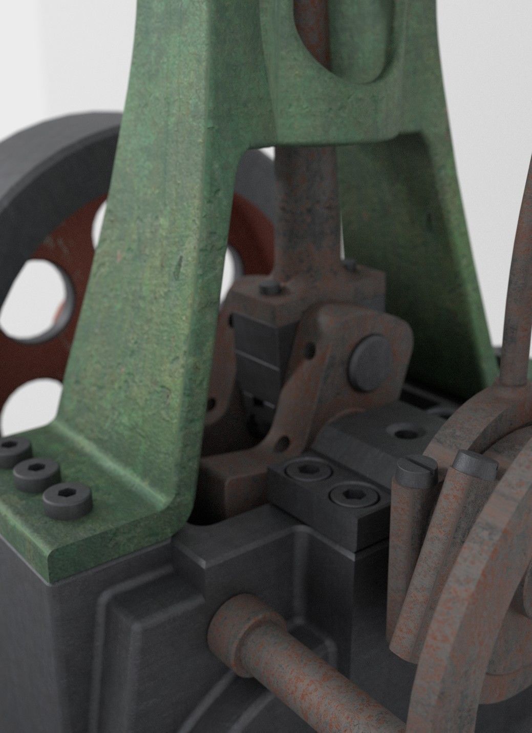 VERTICAL STEAM ENGINE WITH REVERSE GEAR -1830 3D model animated rigged ...