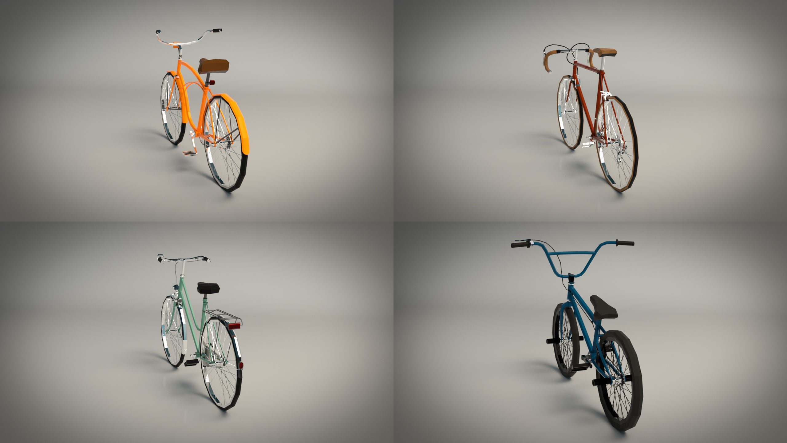 Low Poly Bike Pack 3D Model Collection | CGTrader