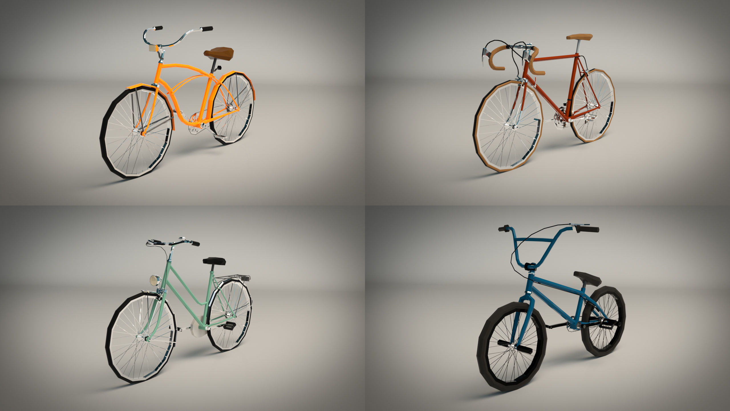 Low Poly Bike Pack 3D Model Collection | CGTrader