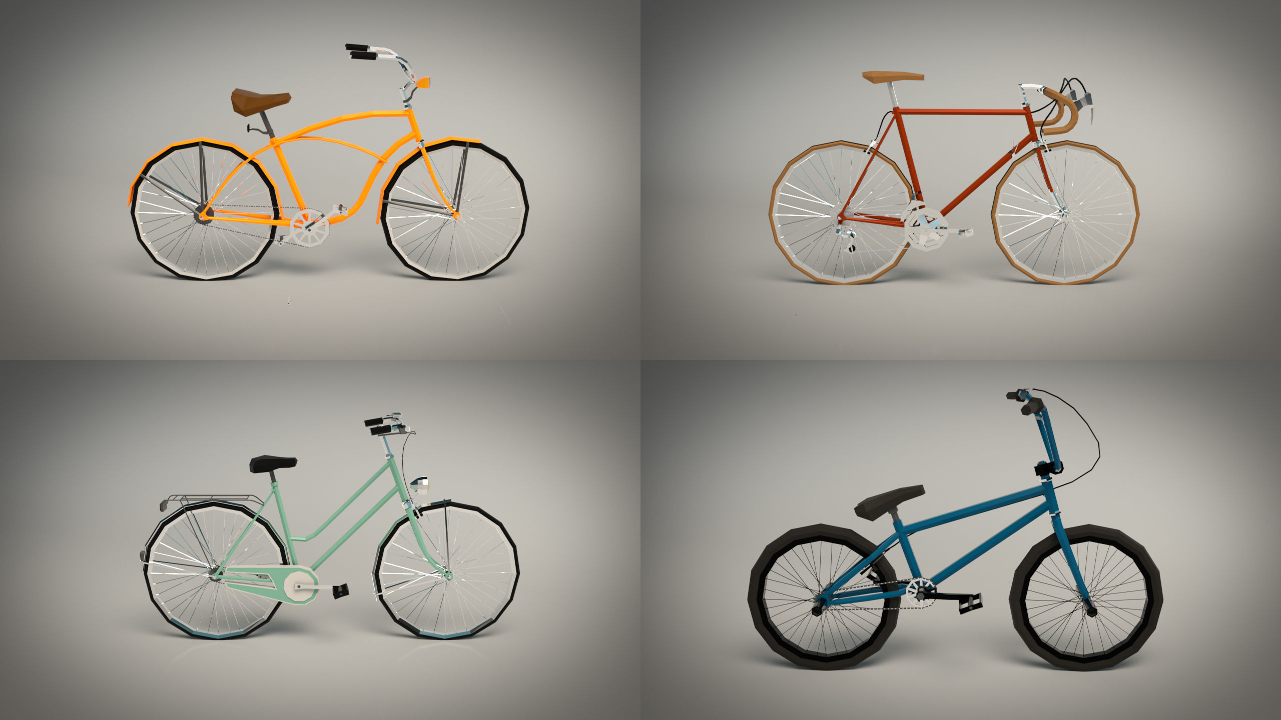 Low Poly Bike Pack 3D Model Collection | CGTrader