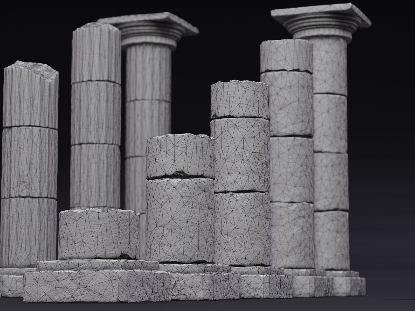 3D model Modular Columns VR / AR / low-poly | CGTrader