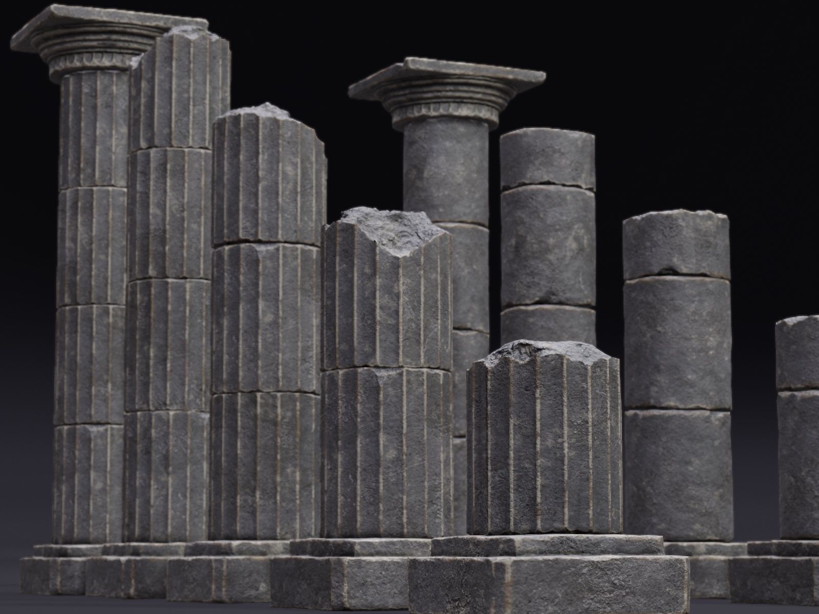 3D model Modular Columns VR / AR / low-poly | CGTrader