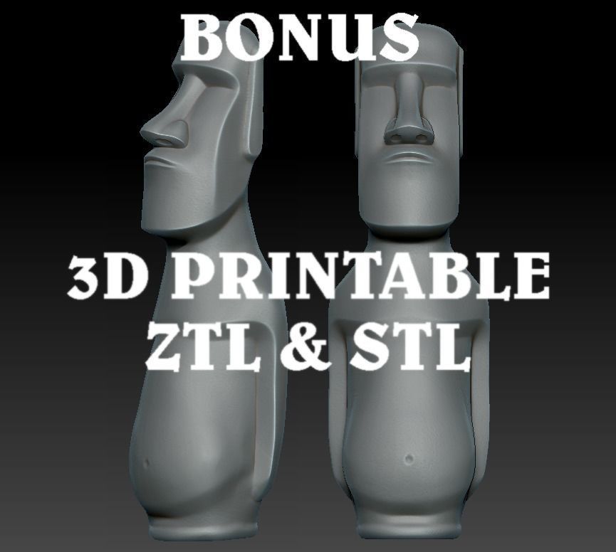 3D model Moai statue 4k Bonus Printable VR / AR / low-poly | CGTrader