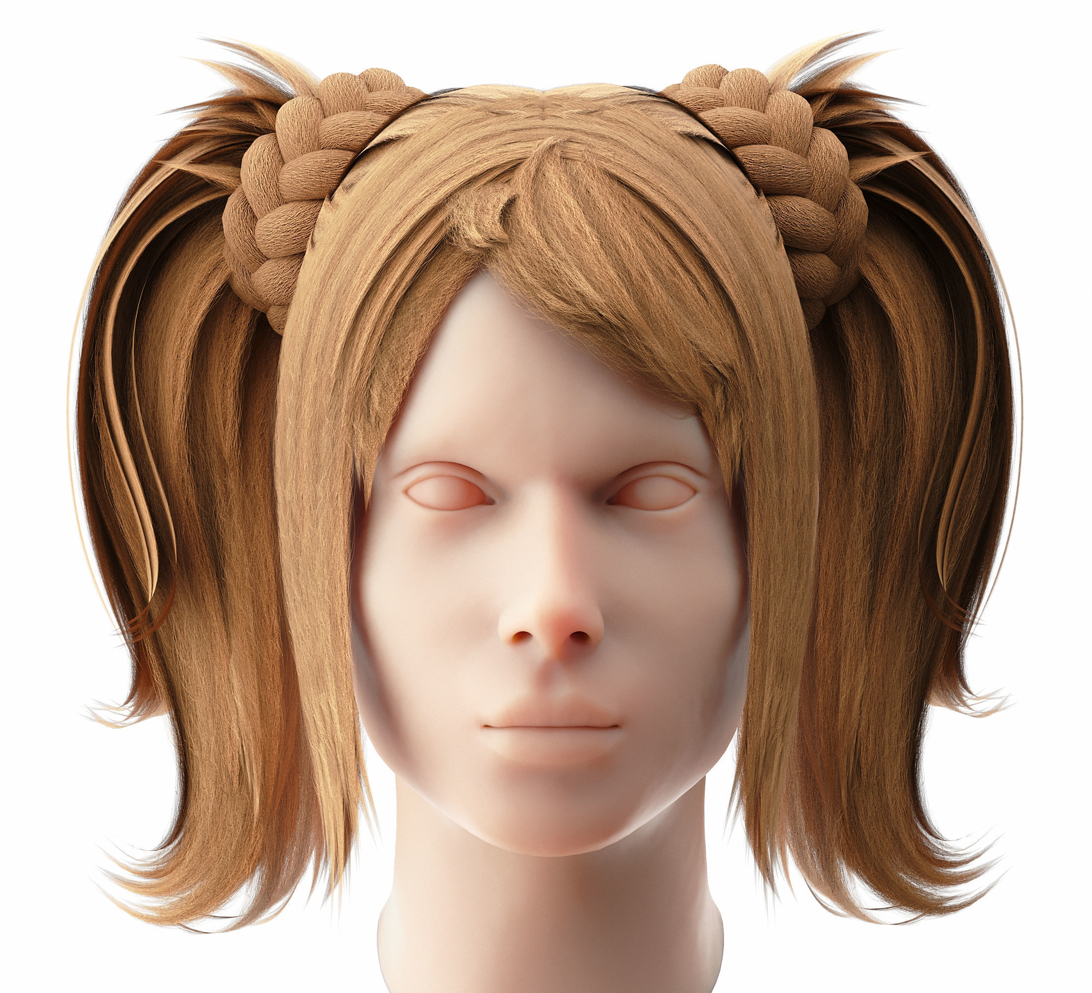 3D model Female Hairstyle Low Poly 1 VR / AR / low-poly | CGTrader