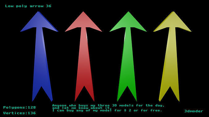 3D model Low poly arrow 36 VR / AR / low-poly | CGTrader