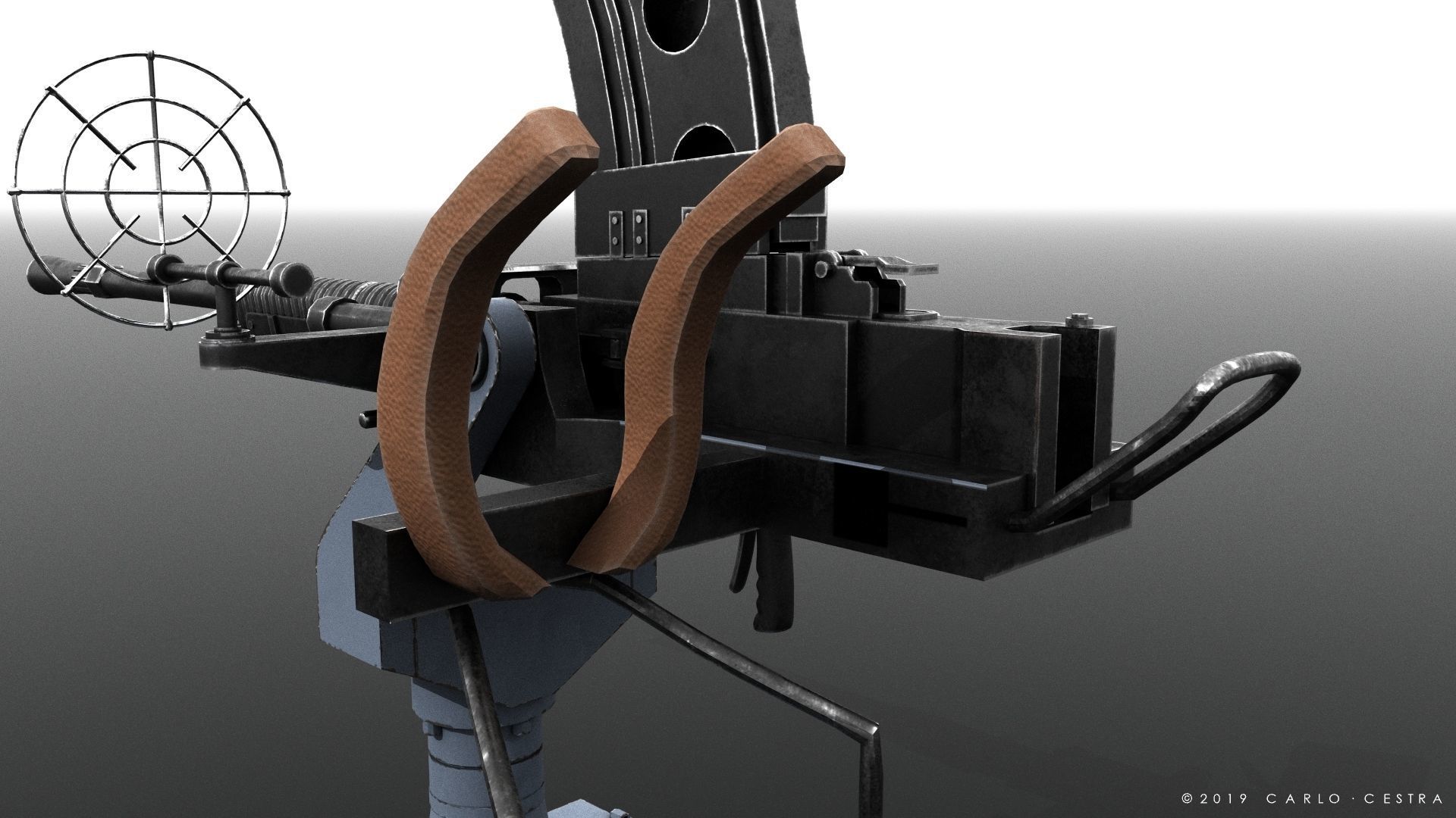 3D model Type 96 - 25mm AT-AA Japanese single gun VR / AR / low-poly ...