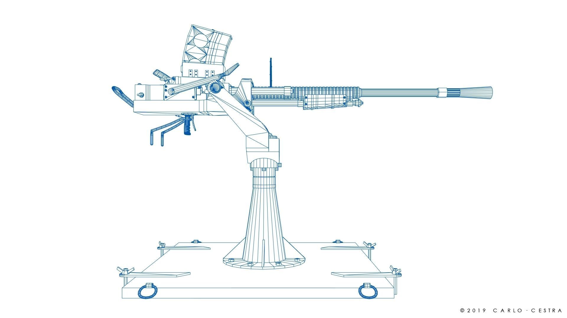 3D model Type 96 - 25mm AT-AA Japanese single gun VR / AR / low-poly ...