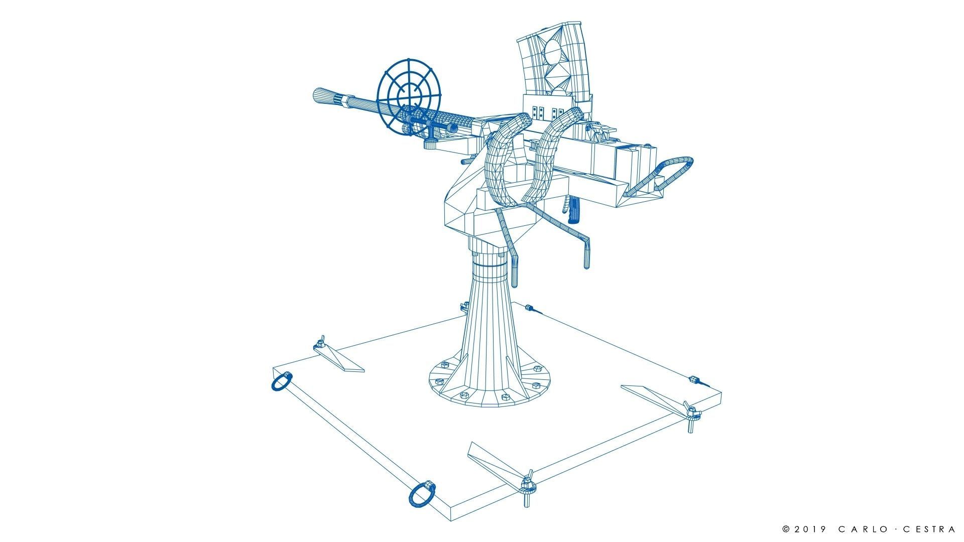3D model Type 96 - 25mm AT-AA Japanese single gun VR / AR / low-poly ...
