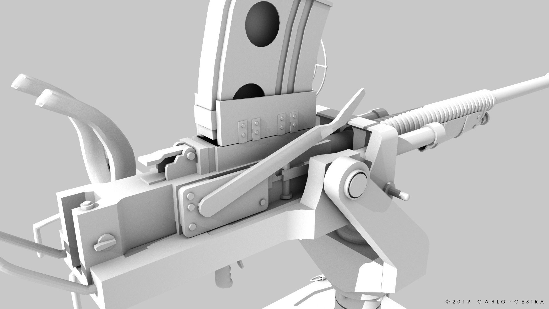 3D model Type 96 - 25mm AT-AA Japanese single gun VR / AR / low-poly ...