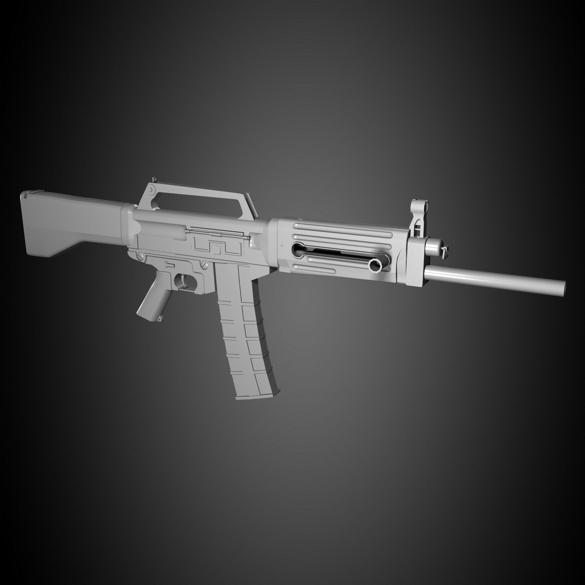 3D model USAS 12 Shotgun low pol VR / AR / low-poly | CGTrader