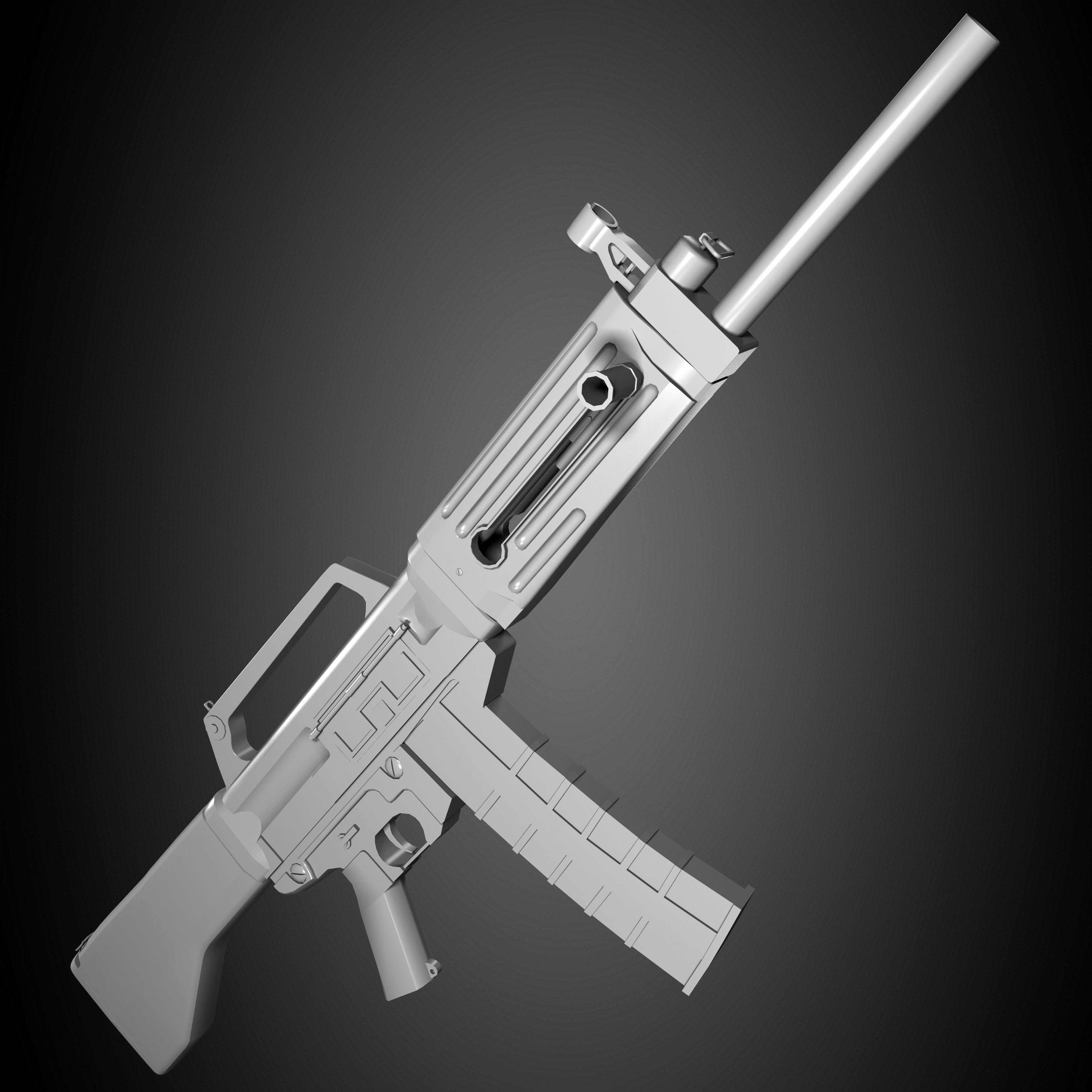 3D model USAS 12 Shotgun low pol VR / AR / low-poly | CGTrader