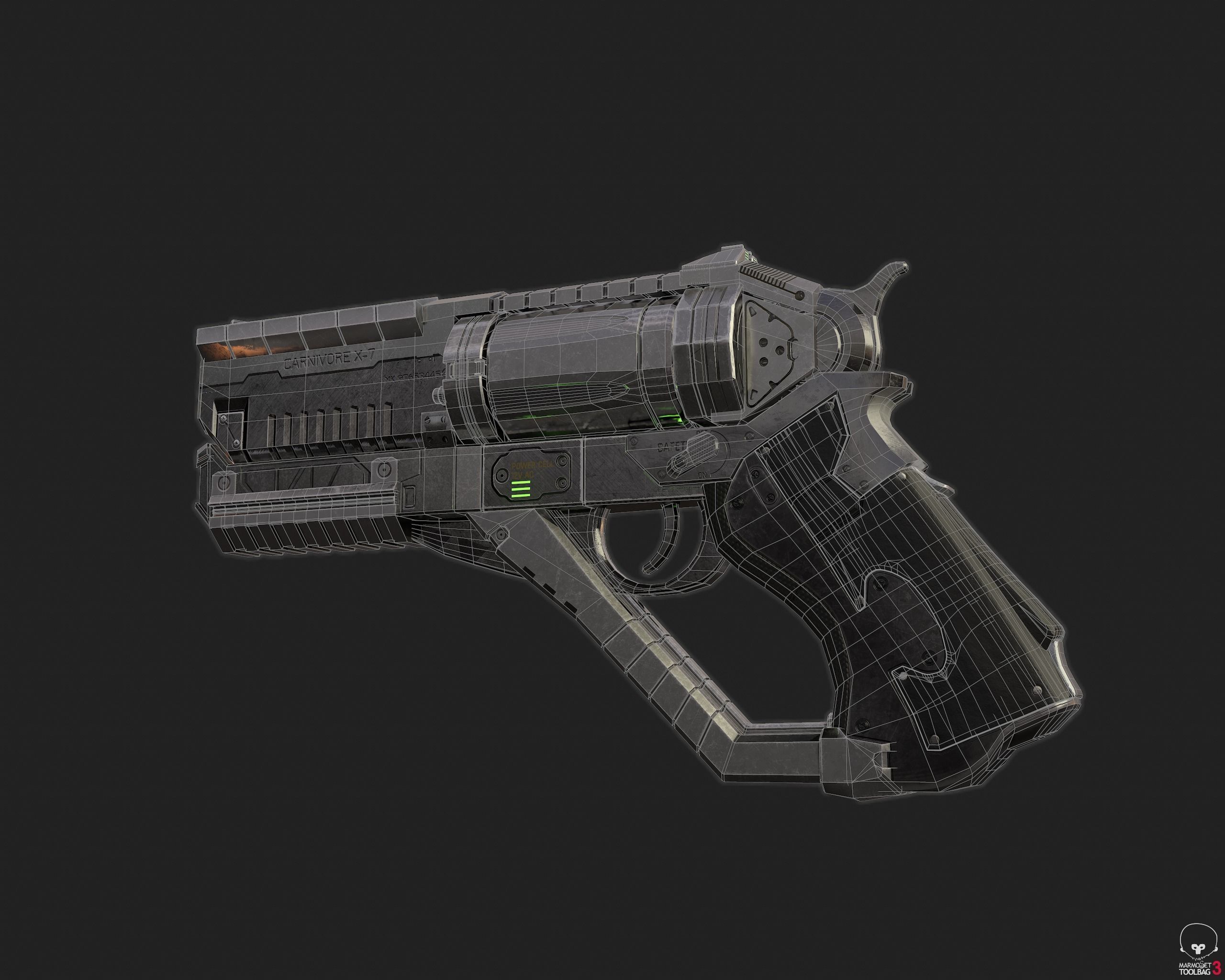 3D model Revolver-Pistol Hybrid VR / AR / low-poly rigged animated ...