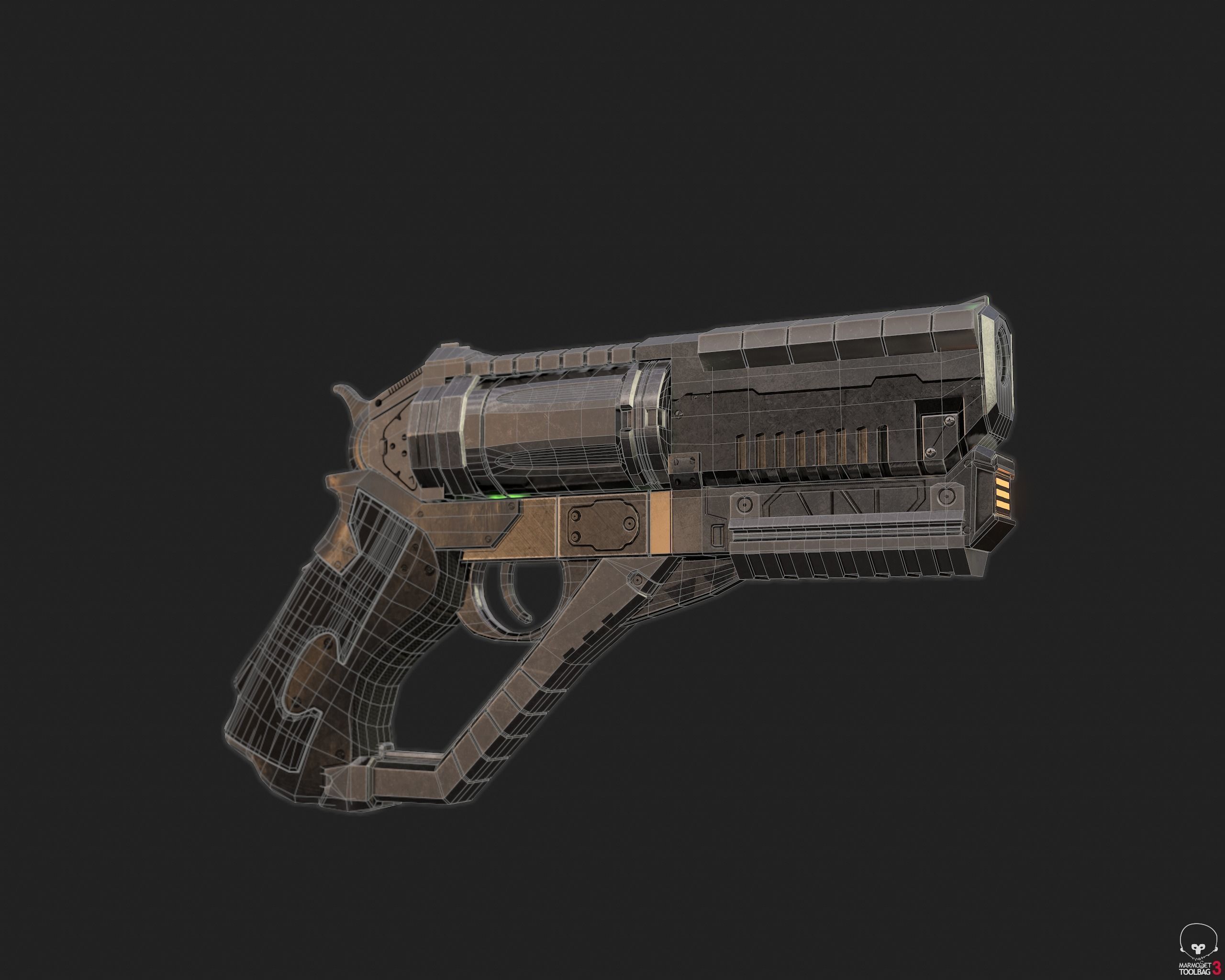 3D model Revolver-Pistol Hybrid VR / AR / low-poly rigged animated ...