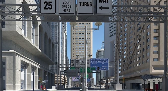 3D City Intersection 3 3D model | CGTrader