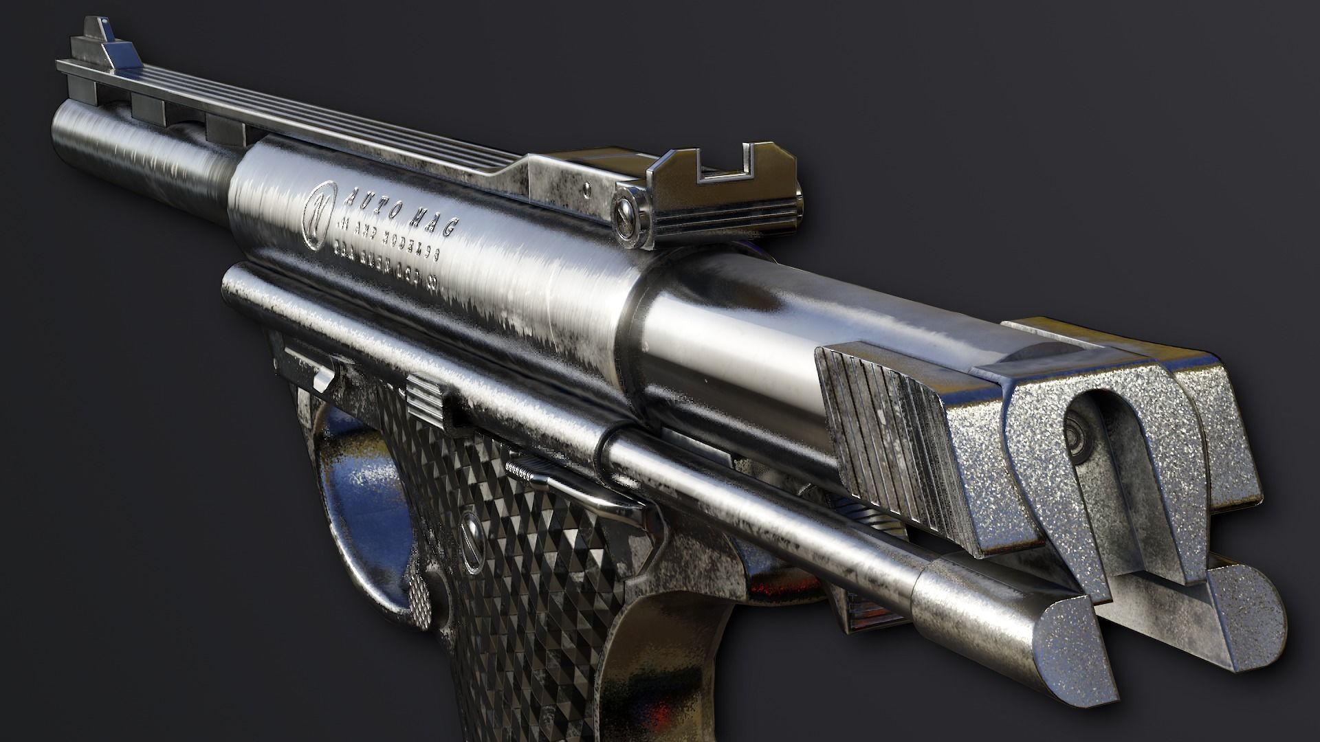 3D model Automag Pistol with Rifle Modification VR / AR / low-poly ...