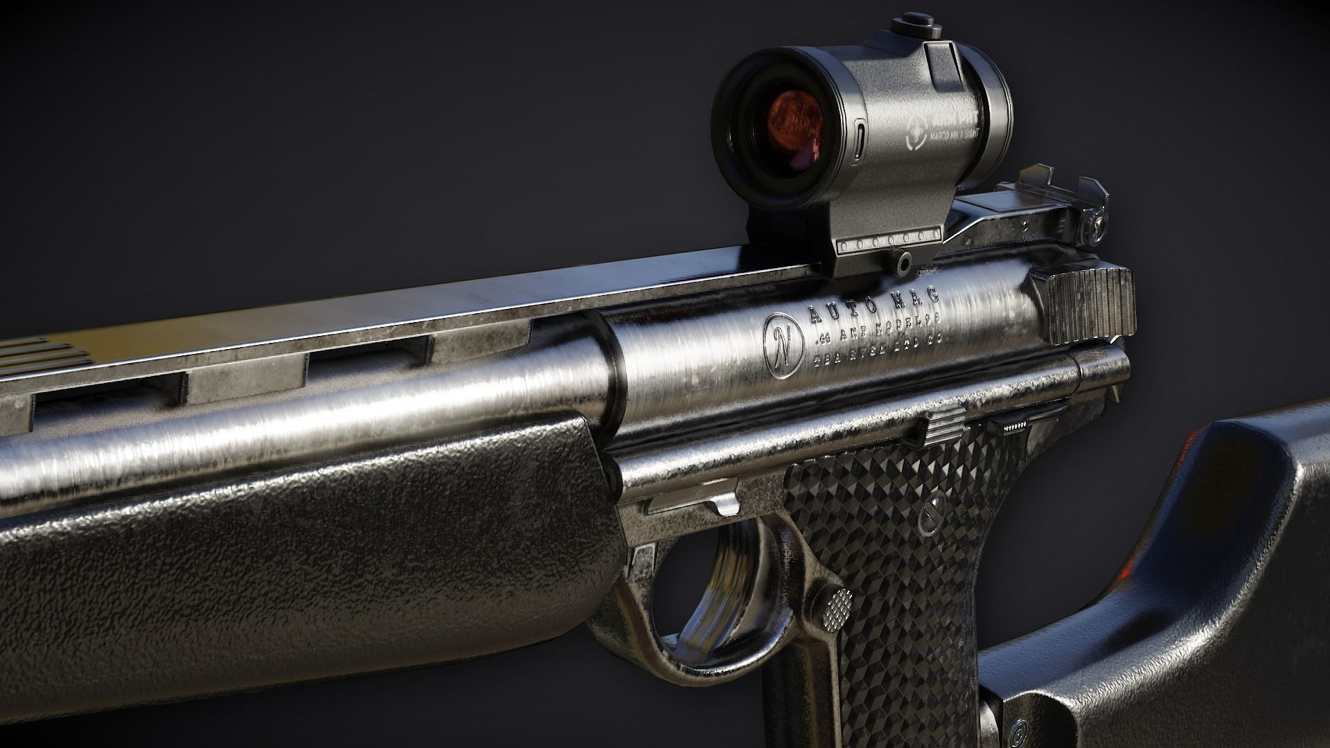 3D model Automag Pistol with Rifle Modification | CGTrader