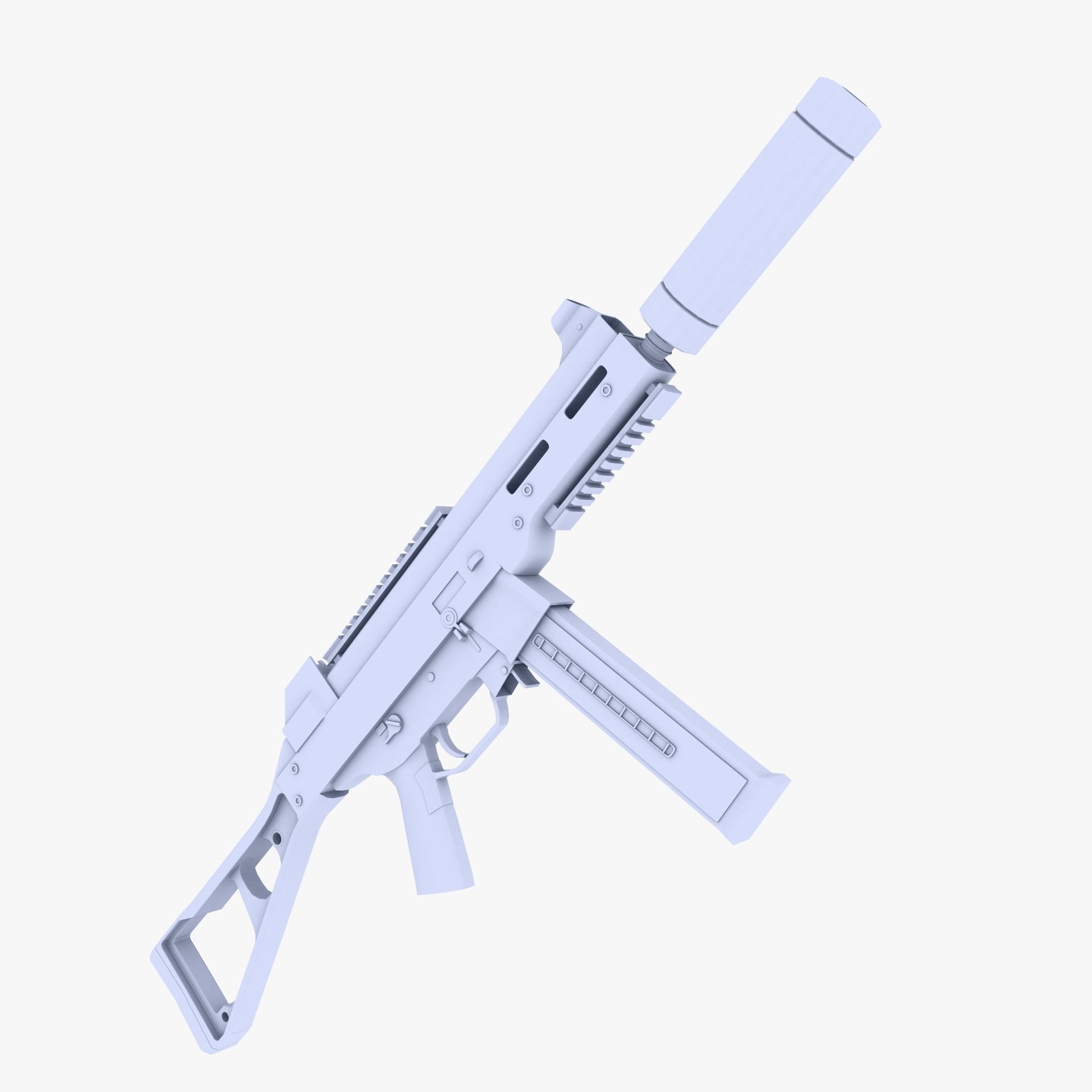 3D model UMP 45 Submachine Gun Supressed 2 VR / AR / low-poly | CGTrader