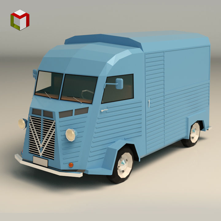 3D model Low Poly Transporter Van 02 VR / AR / low-poly | CGTrader