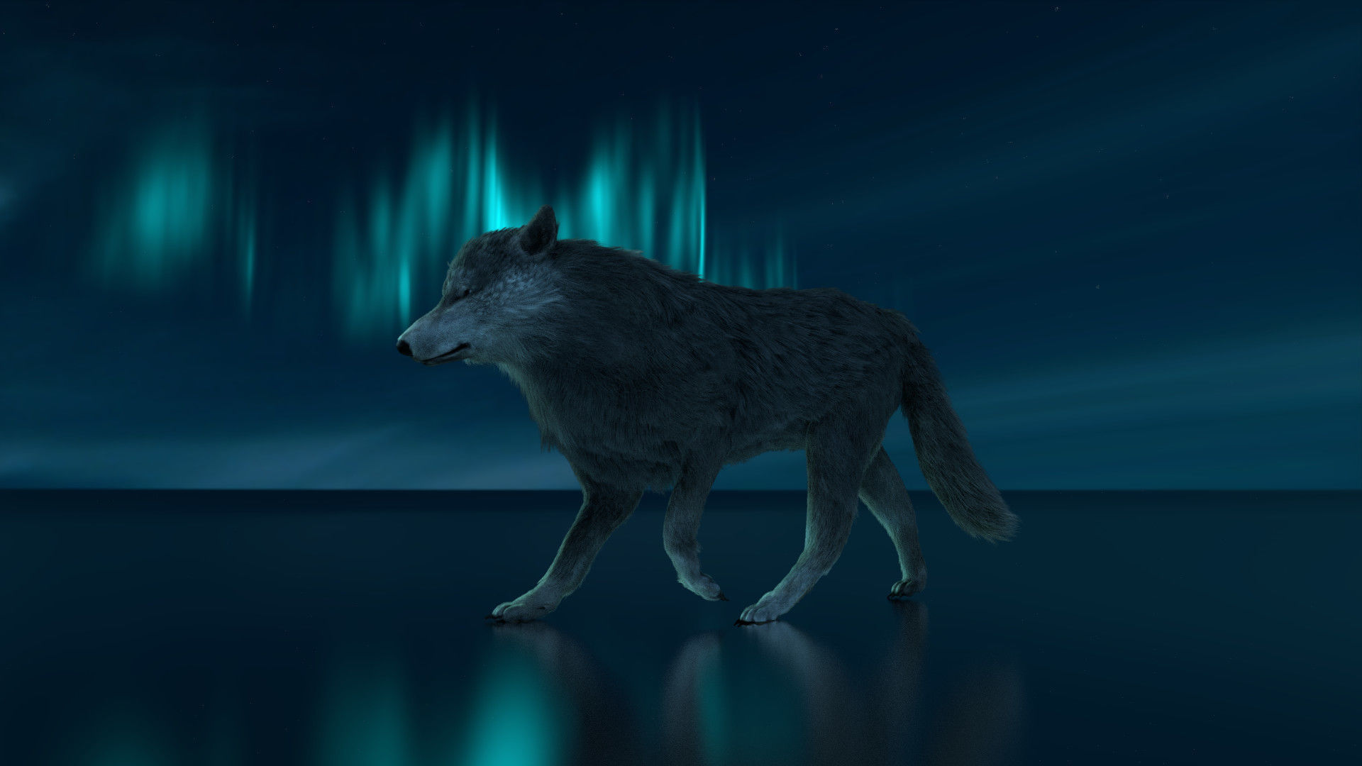 Grey wolf rigged and animated and polar light 3D model animated rigged ...