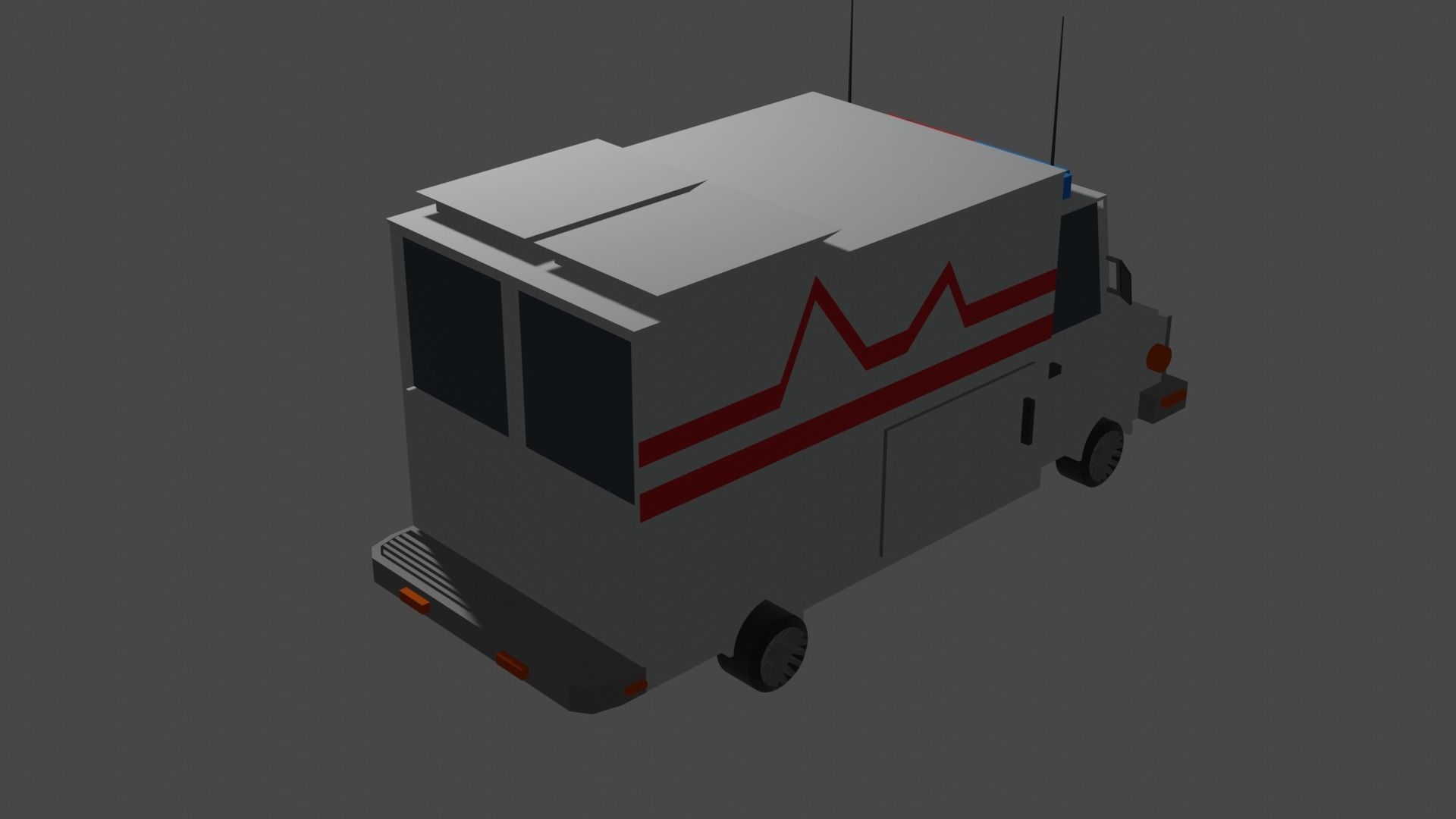 Ambulance stylized low poly free 3D model | CGTrader