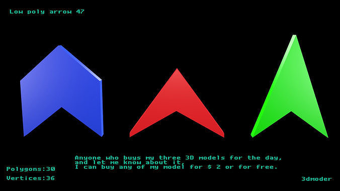 3D model Low poly arrow 47 VR / AR / low-poly | CGTrader