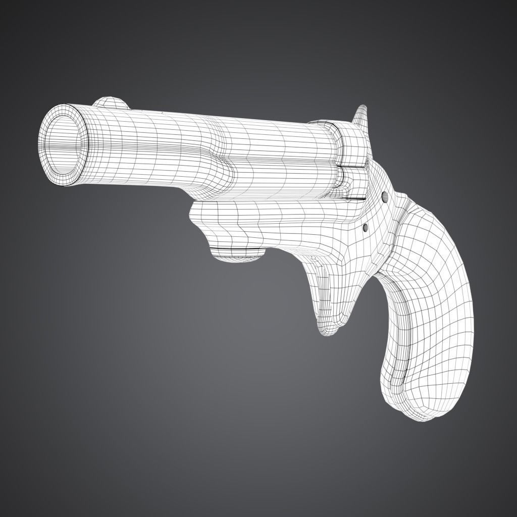 3D model revolver VR / AR / low-poly | CGTrader