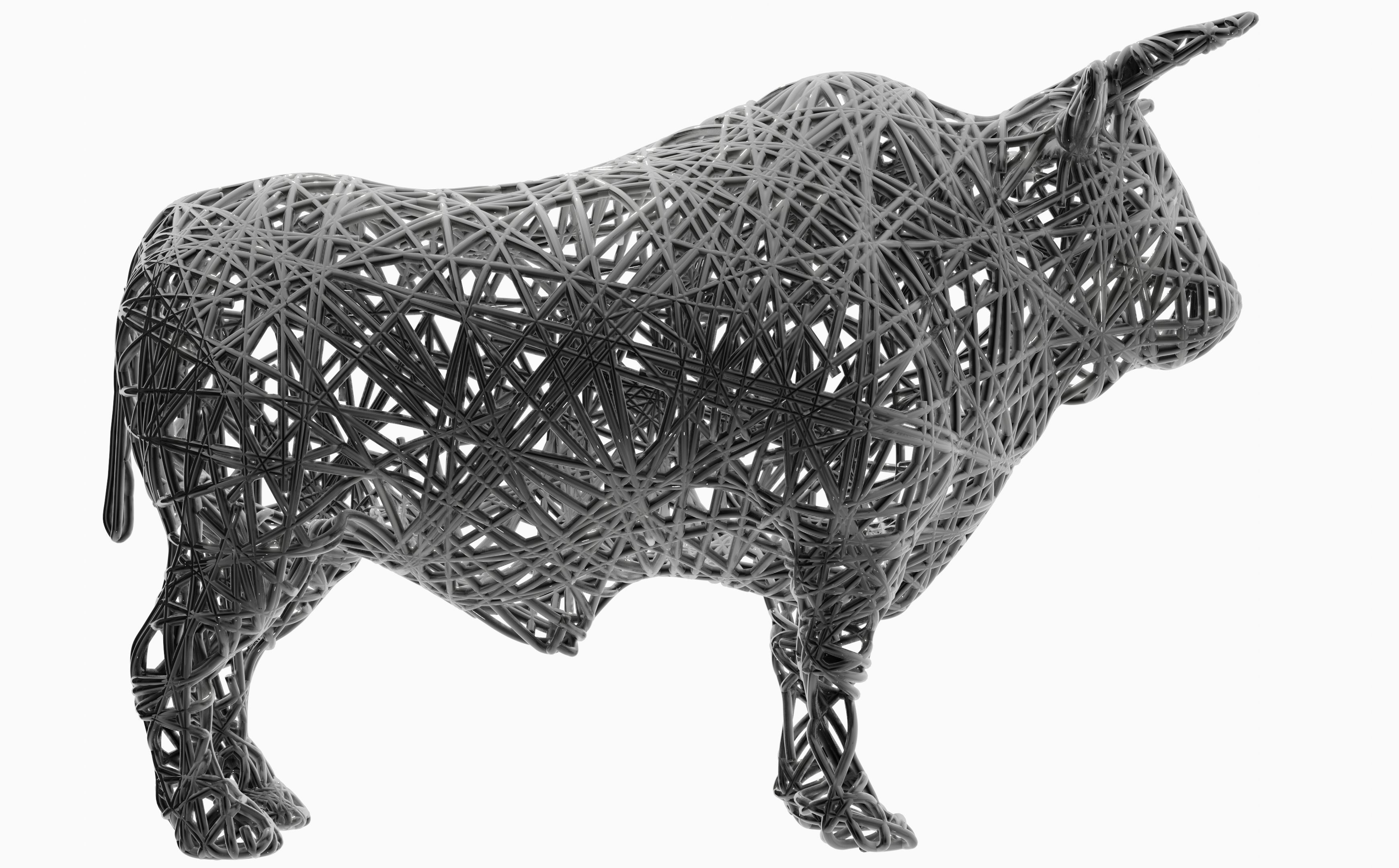 Bull Wire Statue 3D model | CGTrader