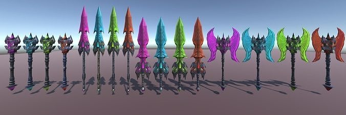 Fantasy 3D Weapons Pack 01 free VR / AR / low-poly 3D model | CGTrader