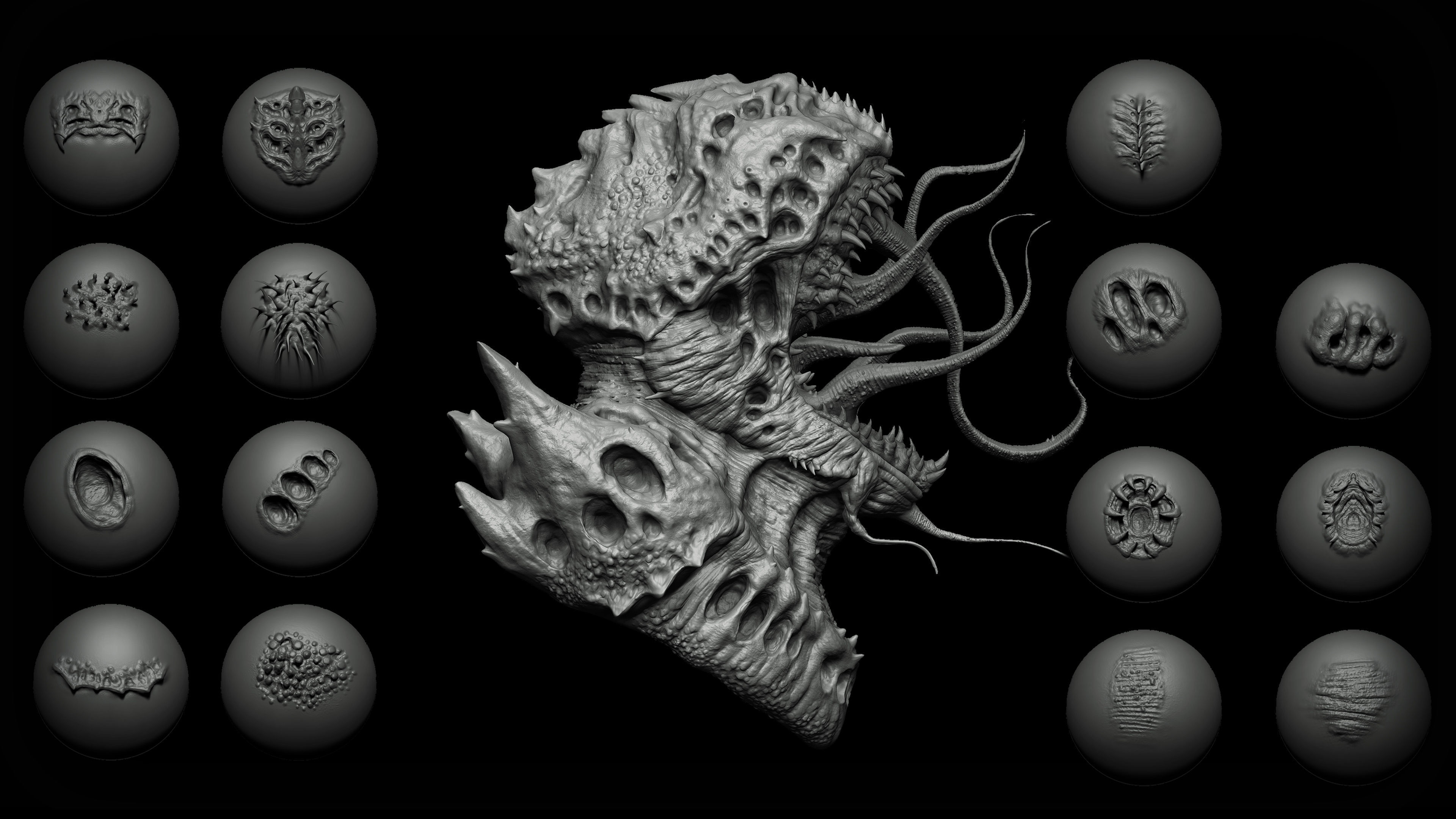 Zbrush and Blender Alien VDM Brush 3D model | CGTrader