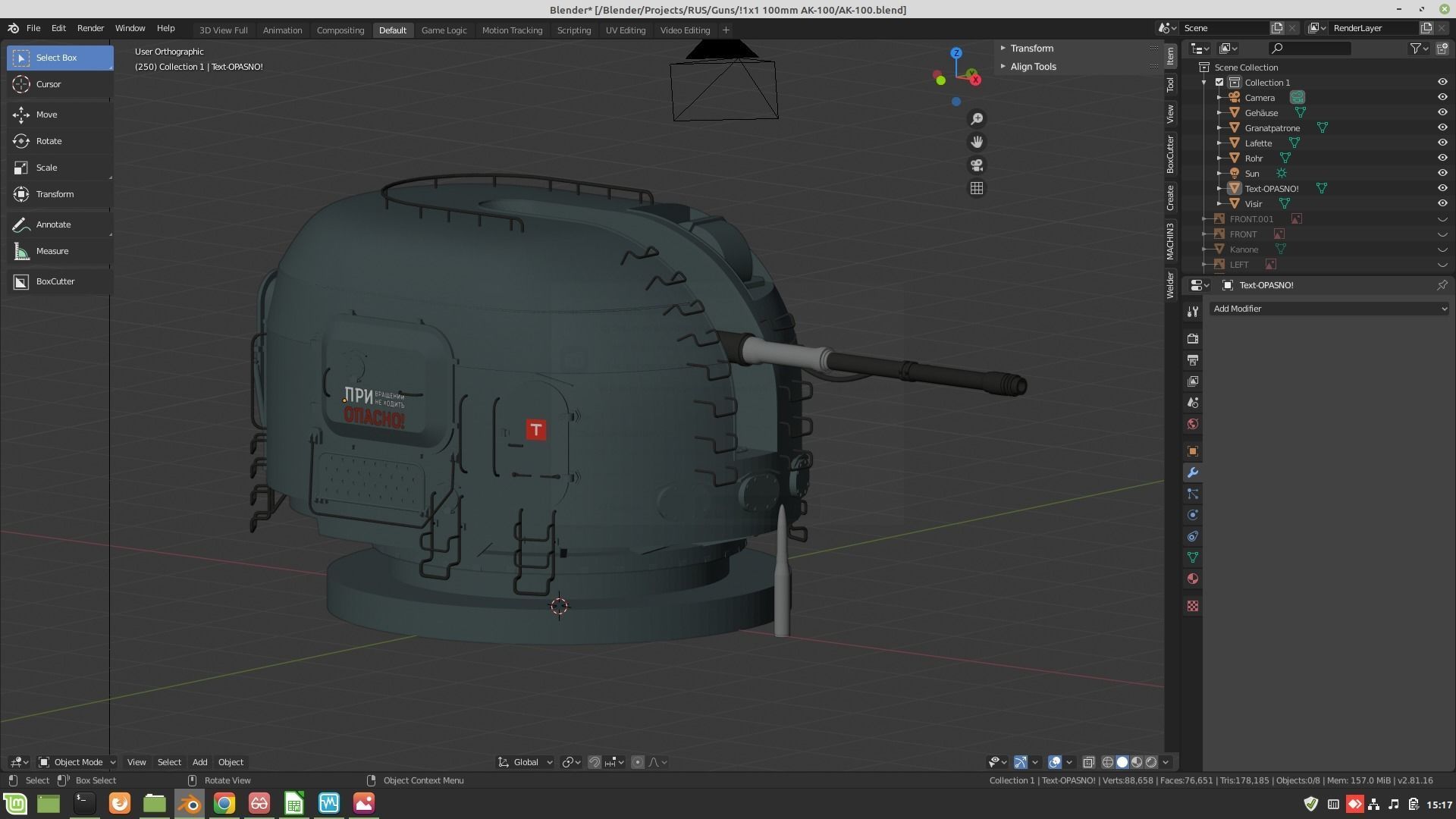 Russian Naval Gun AK-100 3D model | CGTrader