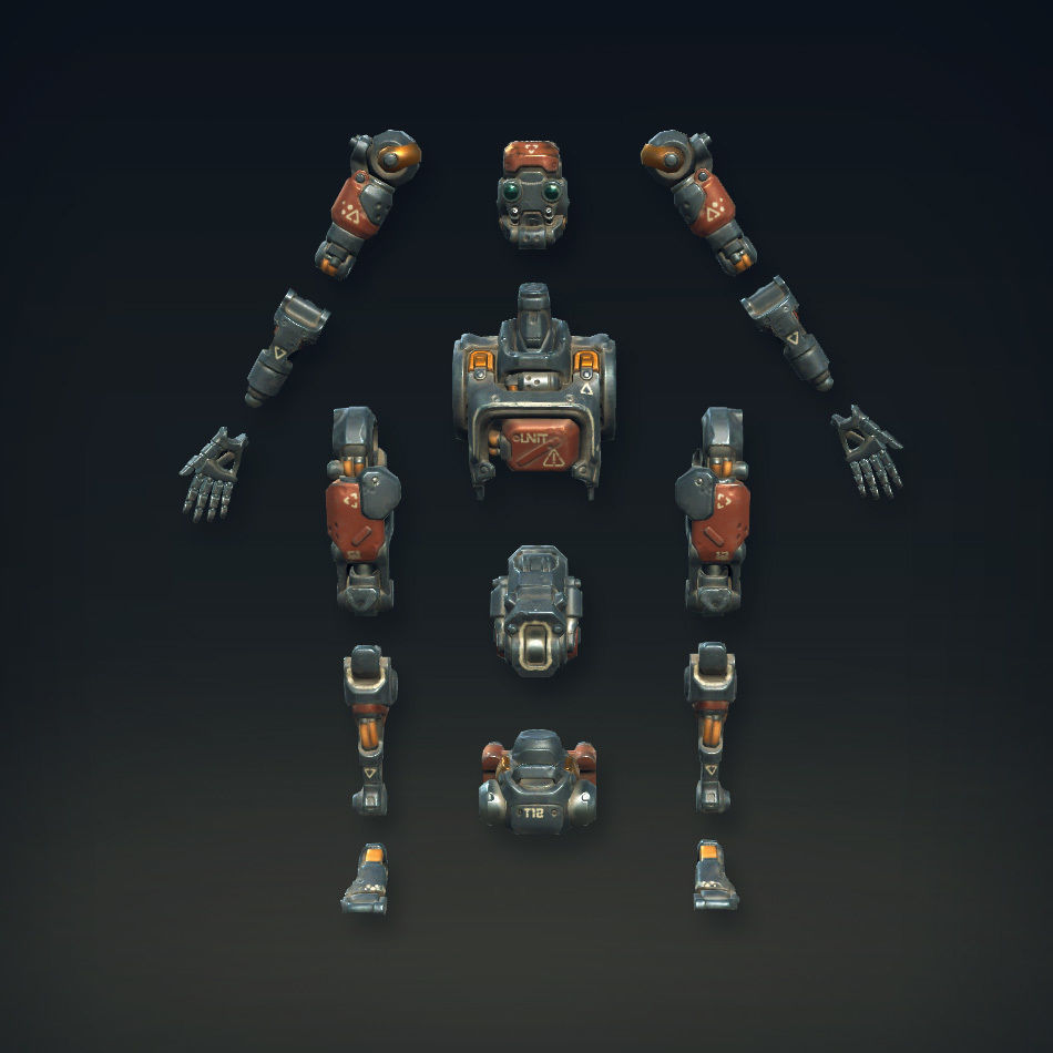 3D model Destructible Humanoid Robot VR / AR / low-poly rigged | CGTrader