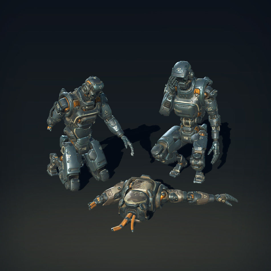 3D model Destructible Humanoid Robot VR / AR / low-poly rigged | CGTrader