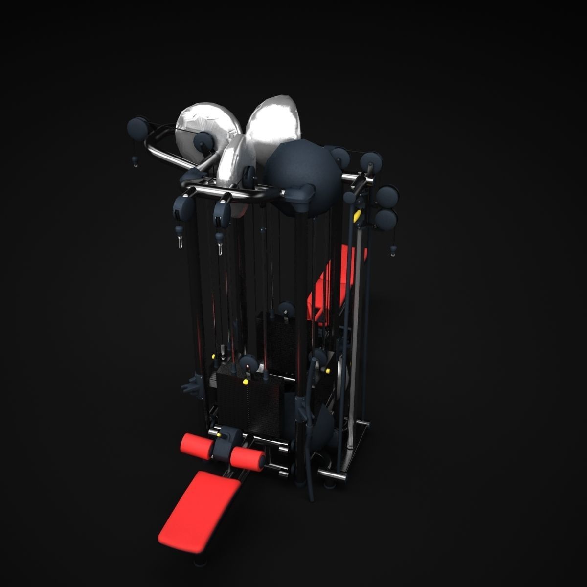 Multistation Fitness Cable Machine 3D model | CGTrader