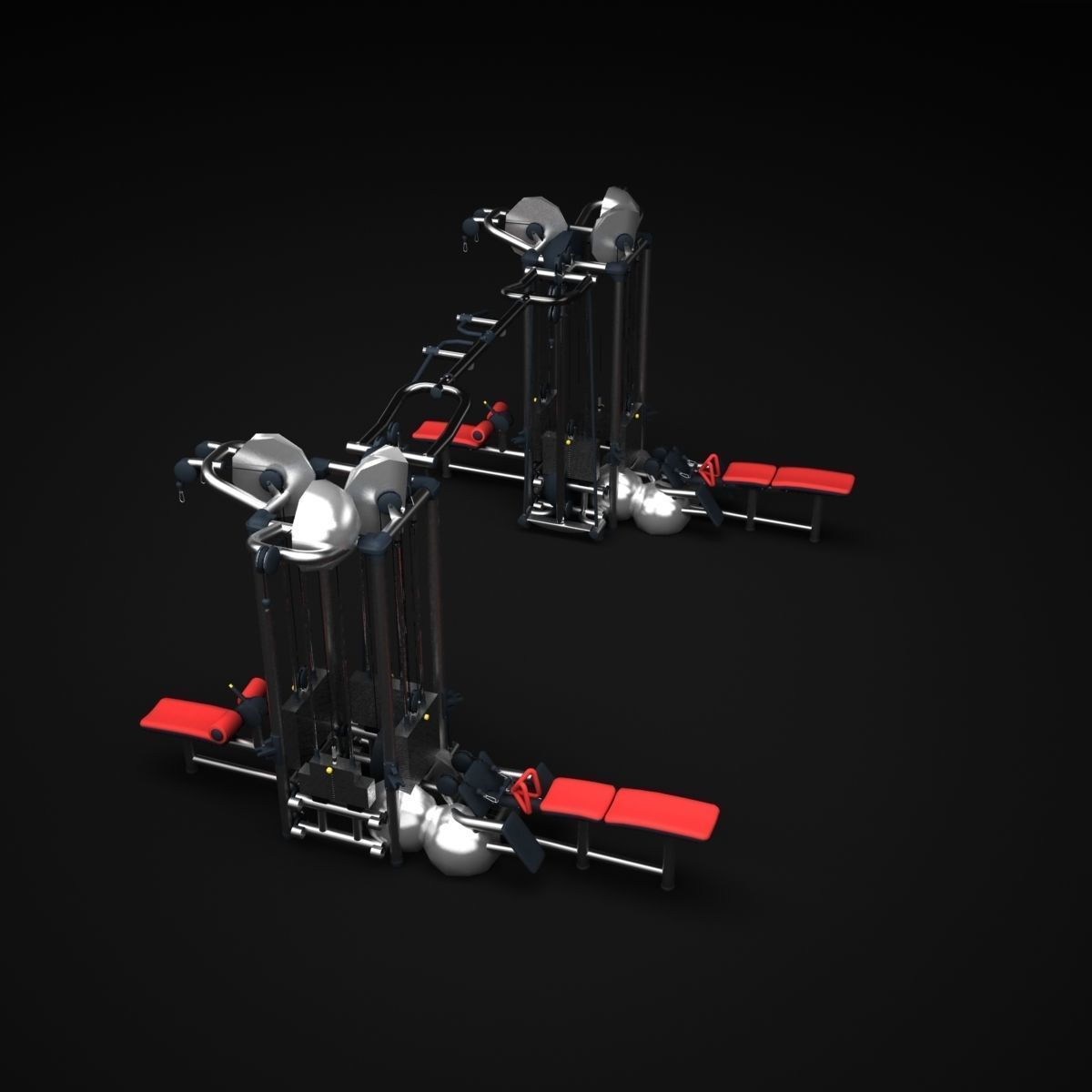 Multistation Fitness Cable Machine 3D model | CGTrader