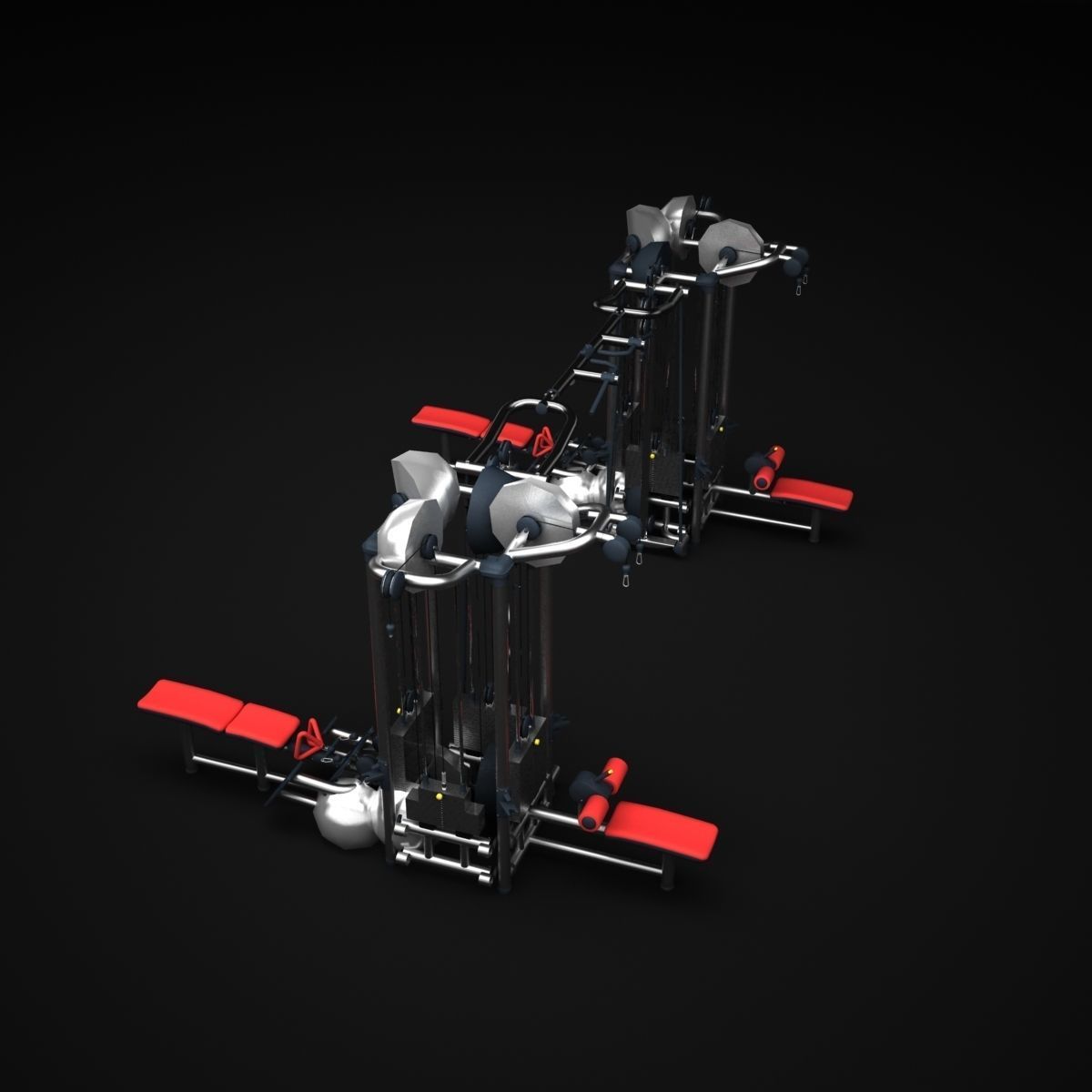 Multistation Fitness Cable Machine 3D model | CGTrader