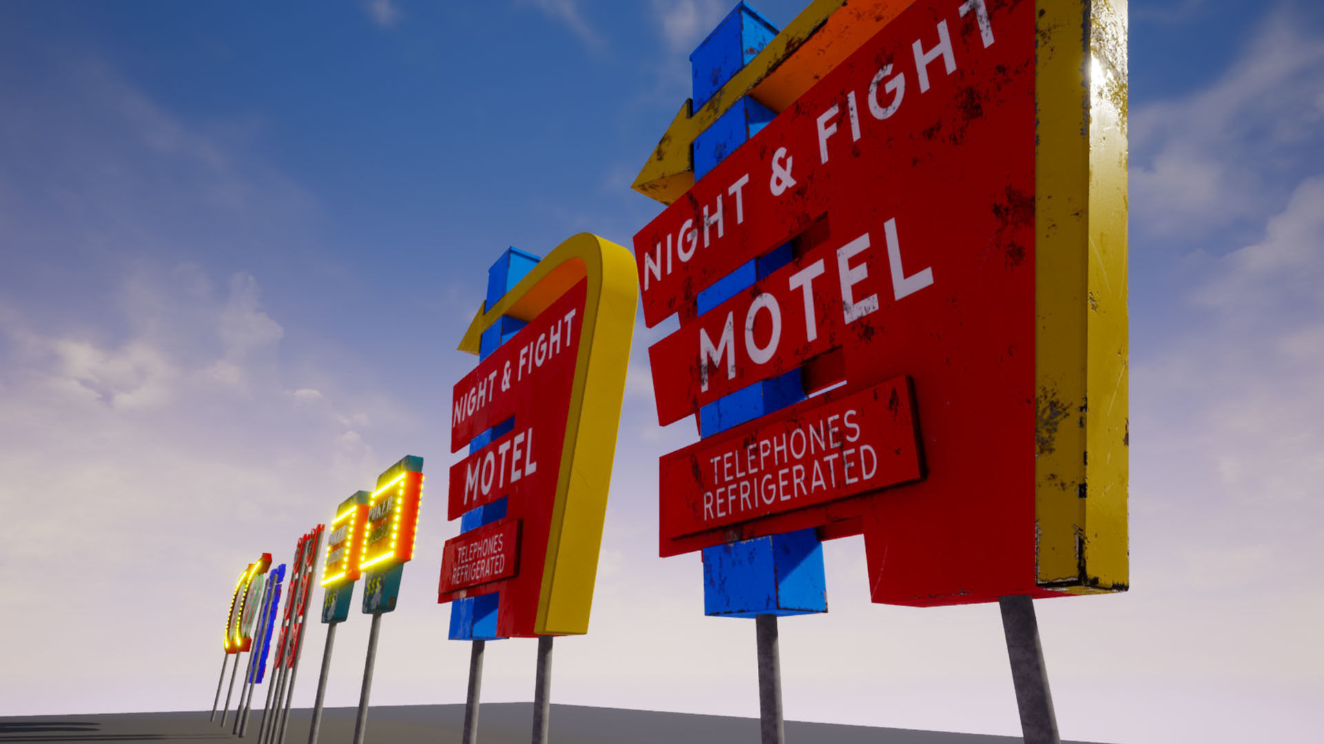3D model Retro Billboards-Signs Pack VR / AR / low-poly | CGTrader