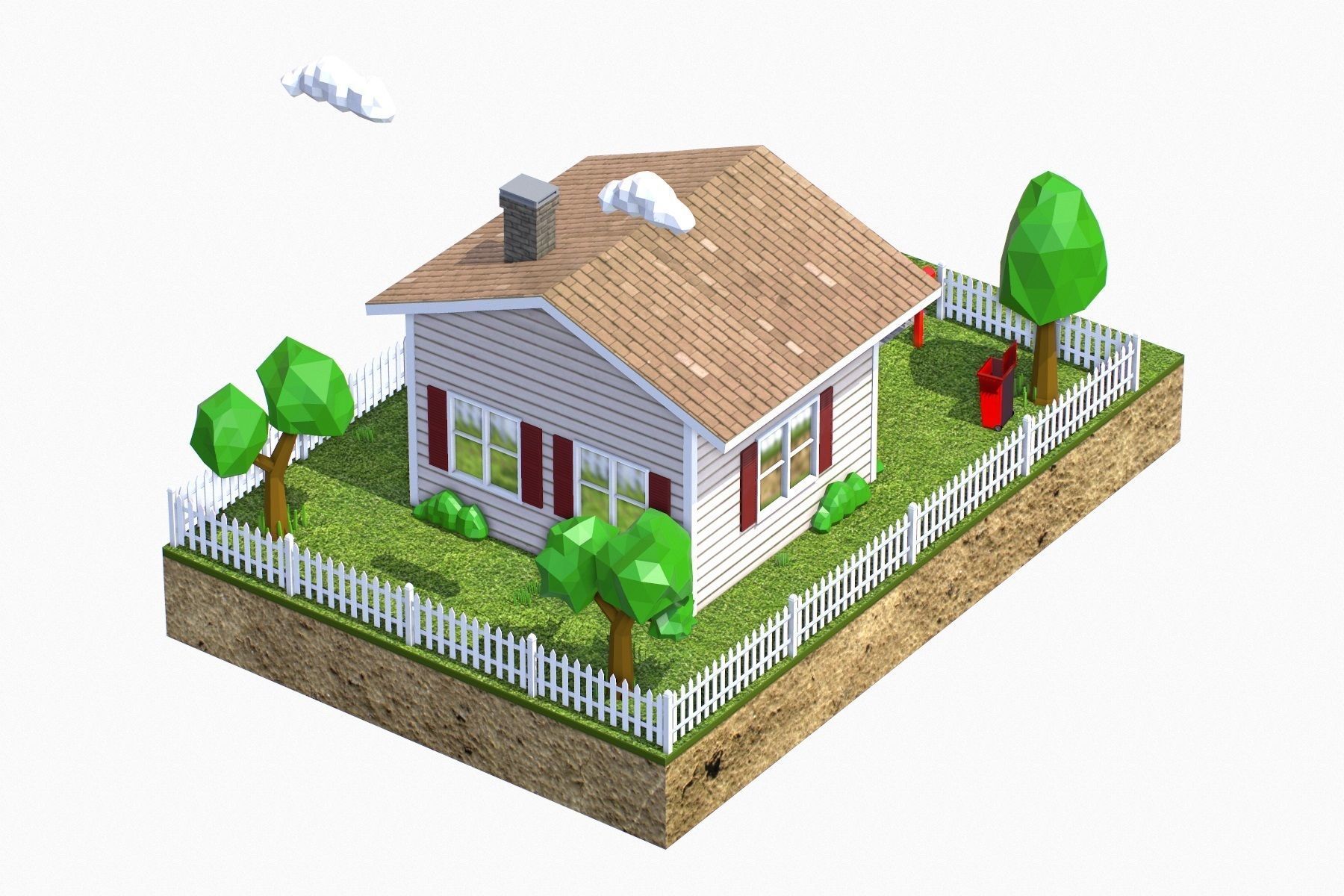 3D model Low Poly House V2 VR / AR / low-poly | CGTrader