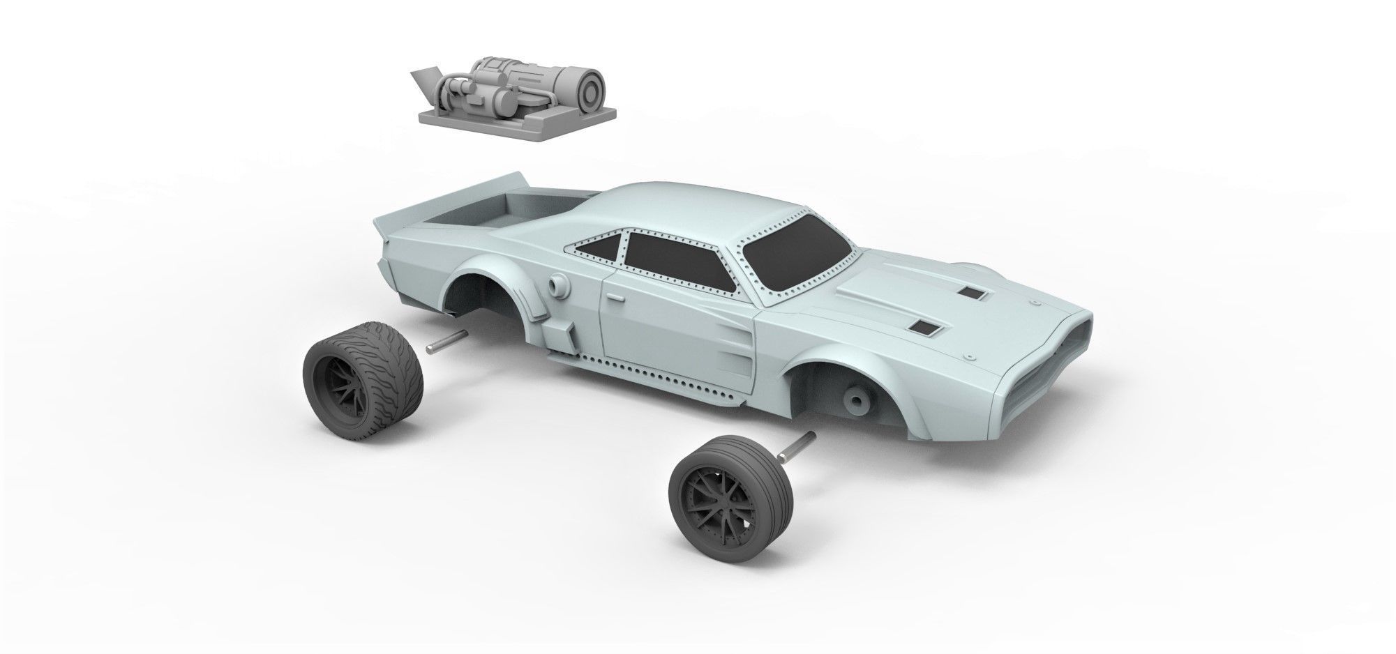 Diecast model Ice Charger from the movie Fast 8 Scale 1 to 24 3D model ...