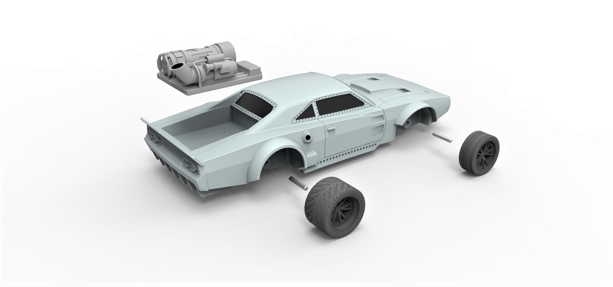 Diecast model Ice Charger from the movie Fast 8 Scale 1 to 24 3D model ...