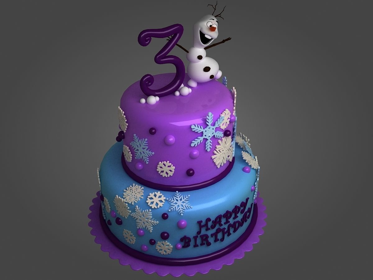 Cartoon cake fondant cake 3D model | CGTrader